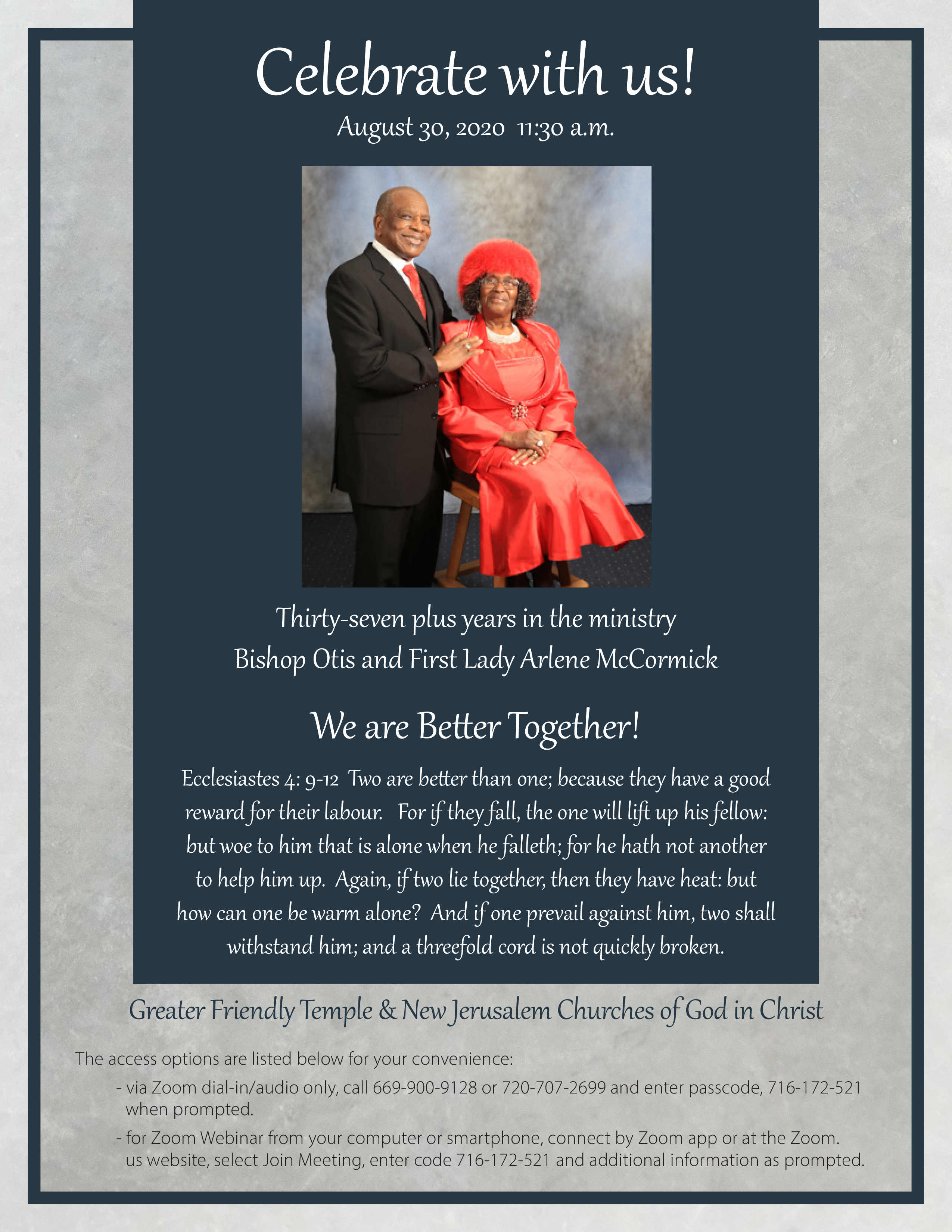 Pastor and First Lady’s 37th Appreciation Service – New Jerusalem COGIC ...